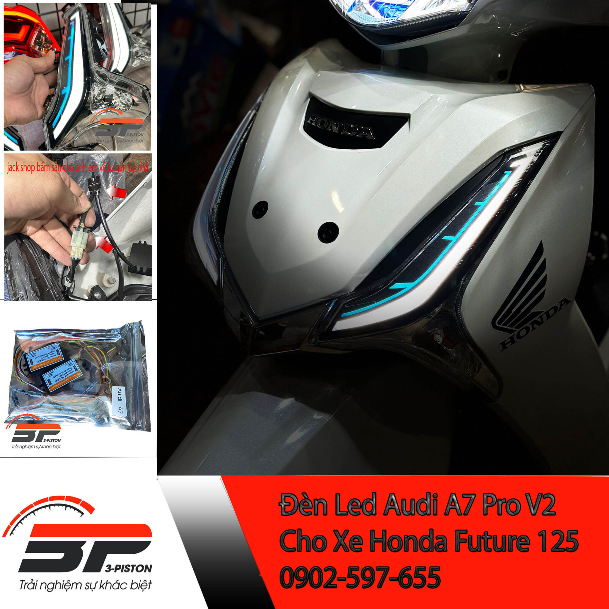 Led Demi Future 125 - Audi Pro V2 - Chuyên đèn Led bi cầu, trợ sáng