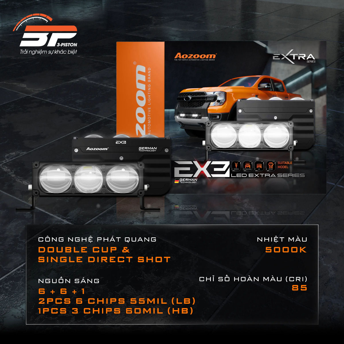 Đèn trợ sáng Aozoom EX3 LED Extra Lights